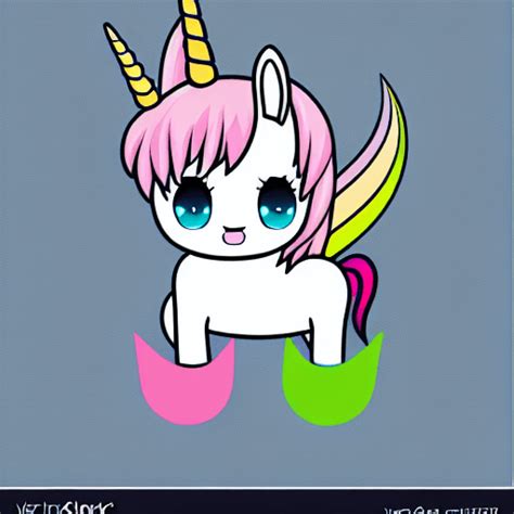 Kawaii Chibi Unicorn Vector Illustration Creative Fabrica