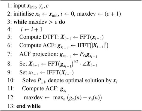 algorithm 1 alternate successive convex approximation and projection download scientific