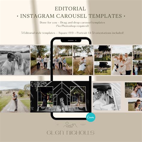 Editorial Instagram Carousel Canva Templates Glen Nicholls Photography