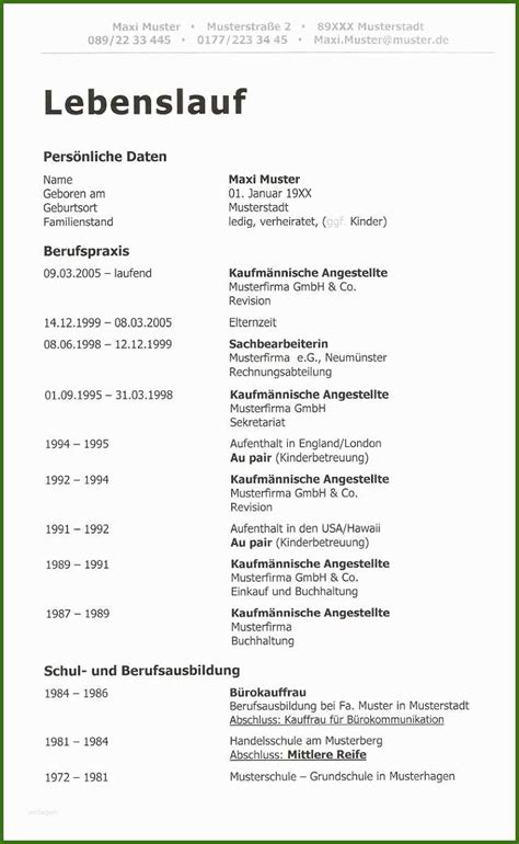 015 Lebenslauf Muster Pdf 4 Aktueller Moderner Ausführlicher Lebenslauf
