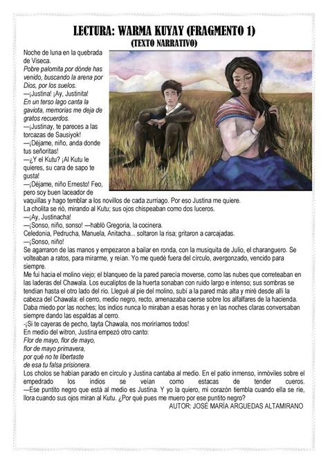 Lectura DE Warma Kuyay C LECTURA WARMA KUYAY FRAGMENTO 1 TEXTO