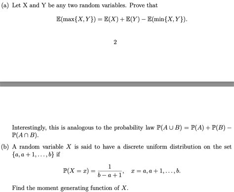 solved a let x and y be any two random variables prove