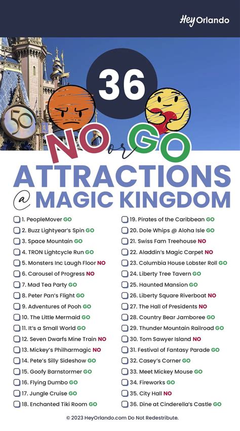 Things To Do At Magic Kingdom Printable Checklist Magic Kingdom