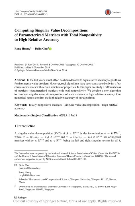 computing singular value decompositions of parameterized matrices with total nonpositivity to