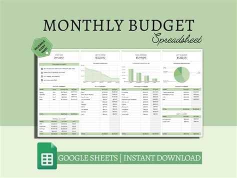 Monthly Budget Spreadsheet Google Monthly Budget Template For Google