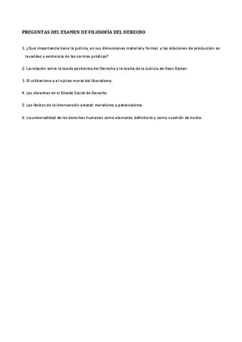 PREGUNTAS DEL EXAMEN DE FILOSOFIA DEL DERECHO Pdf