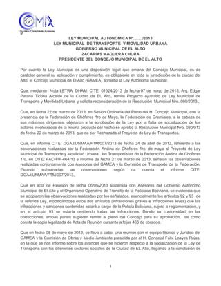Ley Municipal De Transporte Y Movilidad Urbana PDF