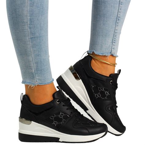 CZARNE SPORTOWE BUTY DAMSKIE SNEAKERSY WIĄZANE 13296361289 Allegro pl