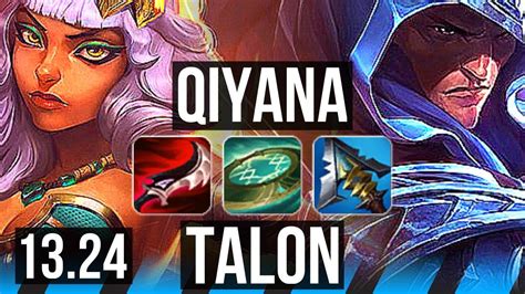 QIYANA Vs TALON MID 6 Solo Kills 900 Games Godlike 17 6 14 KR