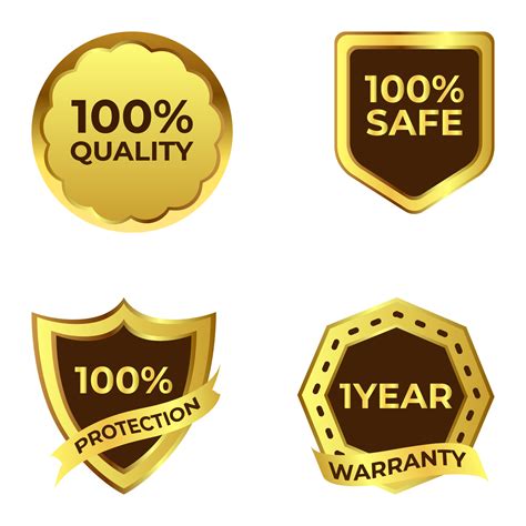 Collection Of Elegant Black And Gold Badges On A Transparent Background