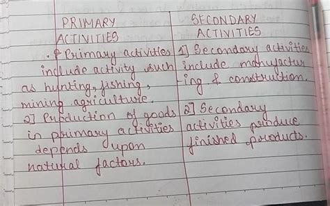 2 State The Differences Between Primary And Secondary Activities