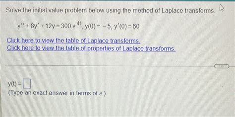 solve the initial value problem below using the method of laplace course hero