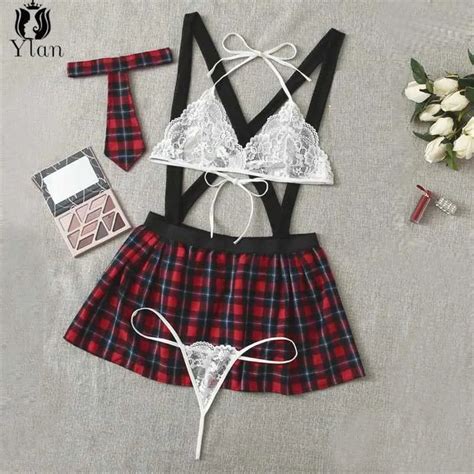 Sexy Lencer A Uniforme Escolar Mujer Er Tico Cosplay Colegiala Traje