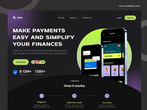 Pay Digital Banking Landing Page Website Dark Mode Figma Community