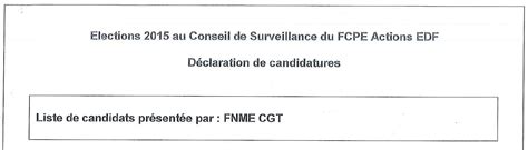 Elections 2015 Au Conseil De Surveillance Du FCPE Actions EDF Site L ADAS