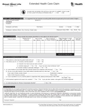 Fillable Online Extended Health Care Claim Form 3sHealth Fax Email