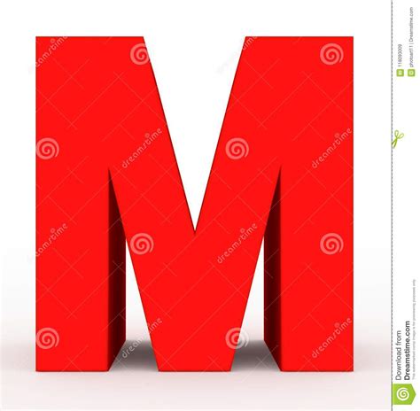 Rojo De La Letra M D Aislado En Blanco Stock De Ilustraci N