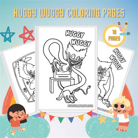 10 Desenhos De Huggy Wuggy Para Colorir diversão gratuita para