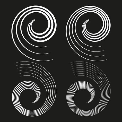 Espiral remolino giro Voluta hélice remolino y forma de vórtice Líneas