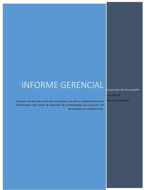 Modelo De Informe Gerencial En Word