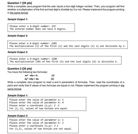 Solved Question 1 30 Pts Write A Complete Java Program