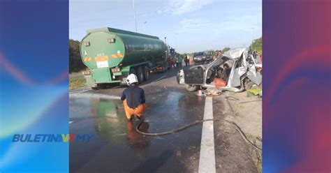 Wanita Maut Dalam Kemalangan Babitkan Lori Tangki Dan Kereta BULETIN