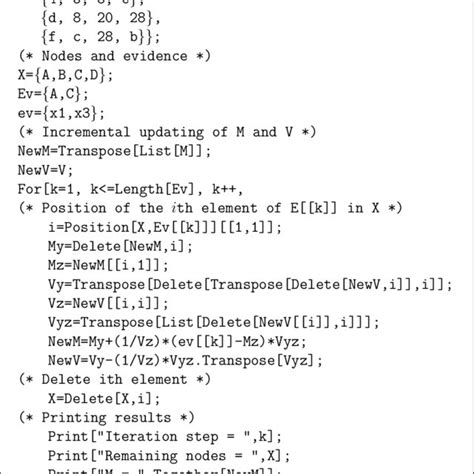 mathematica code for symbolic propagation of evidence in a gaussian download scientific diagram