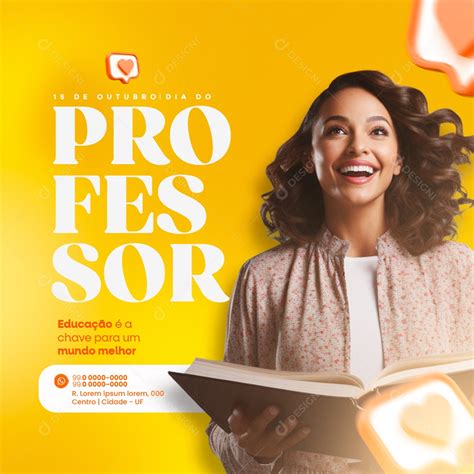Dia Do Professor 15 de Outubro Social Media PSD Editável download