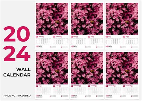 Plantilla de diseño de calendario de pared 2024 diseño de calendario de