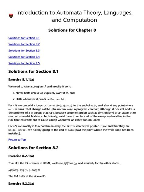 introduction to automata theory languages and computation solutions for chapter 8 pdf