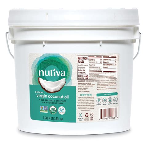 Amazon Nutiva Organic Coconut Oil 128 Fl Oz Cold Pressed