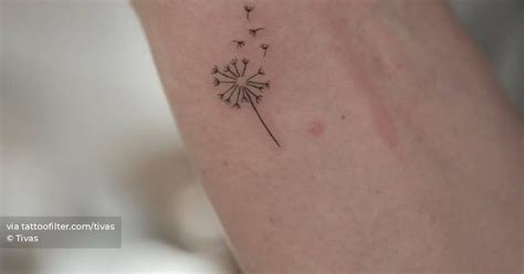 Fine Line Dandelion Tattoo Located On The Wrist