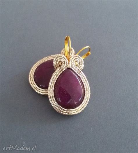 kolczyki sutasz z jadeitami ღ art Madam pl Soutache jewellery