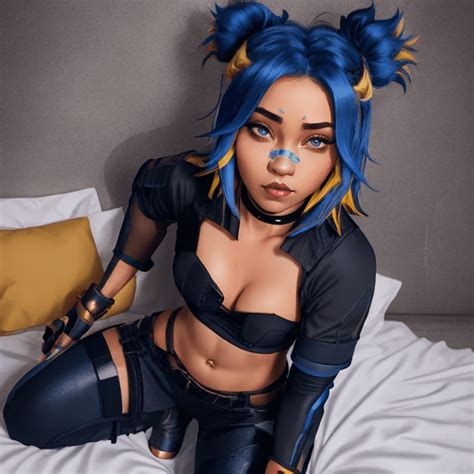 Neon Hentai Ls Blue Eyes Multicolored Hair Ai Generated Marannd