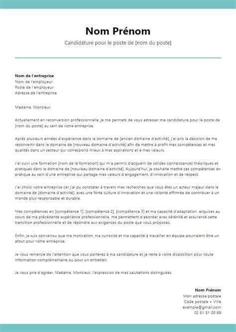 Créer une lettre de motivation pour une reconversion professionnelle