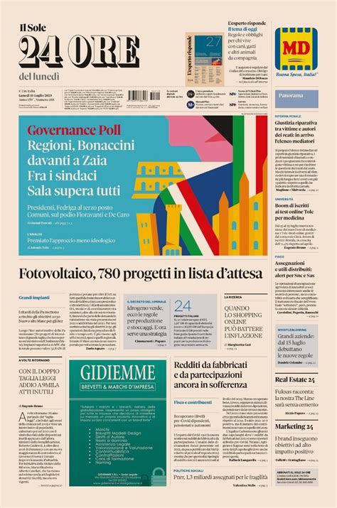 IlSole24ORE On Twitter Sulla Prima Pagina Del Sole24Ore Di Oggi