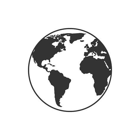 Icono de línea de globo terráqueo signo sobre fondo blanco para su