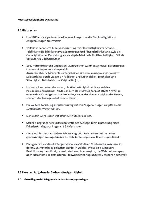 Kapitel 9 Rechtspsychologische Diagnostik 9 Historisches Um 1900