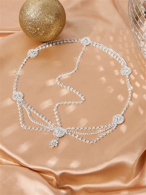 Diadema de disfraz con diamante de imitación con diseño de cadena