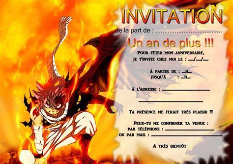 D Couvrir Imagen Carte D Invitation Anniversaire Manga Fr