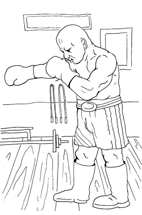 Dessin Anim Boxeur Homme Coloriage Contour Croquis Dessin Vecteur Png