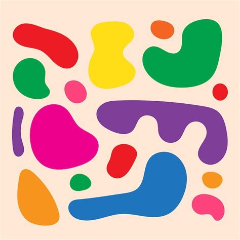Conjunto De Pegatinas De Formas Abstractas Coloridas Vector Premium