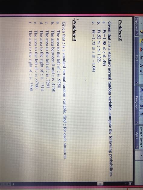 solved given that z is a standard normal random variable