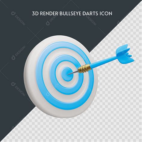 Dardo e Alvo Azul e Branco Elemento 3D Para Composição PSD download