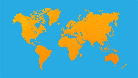 Ilustración de vector de mapa mundial aislado sobre fondo azul tierra
