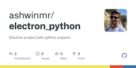 github ashwinmr electron python electron project with python support