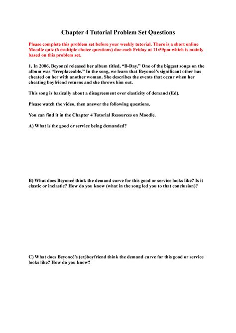 chapter 4 tutorial problem set questions chapter 4 tutorial problem set questions please