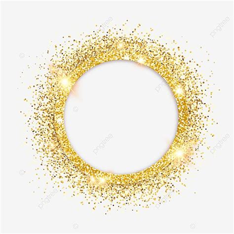 Fronteira Redonda De Brilho Dourado Brilho Png Dourado Textura