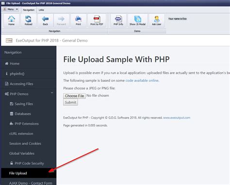 demo file input and output project available exeoutput for php g d