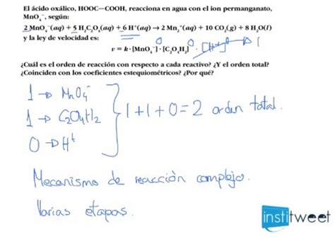 Orden de reacción total y parcial Cinética química Vídeo Dailymotion